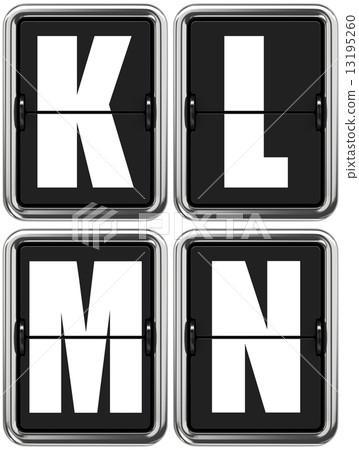 Letters K, L, M, N on Mechanical Scoreboard. - Stock Illustration ...