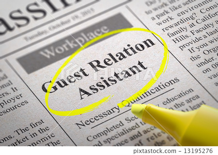Guest Relation Assistant Jobs in Newspaper. - Stock Illustration ...