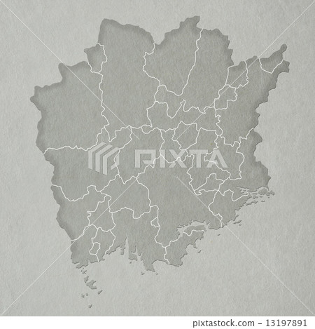 Okayama Prefecture Map - Stock Illustration [13197891] - PIXTA