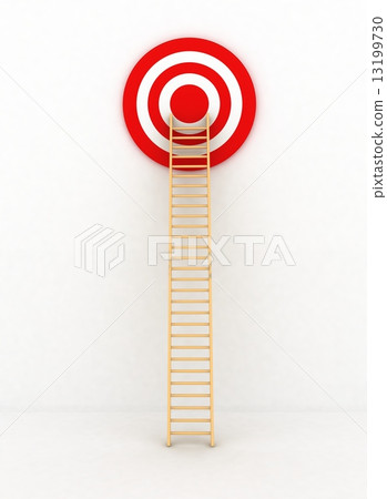 Ladder to middle of target on white background - Stock Illustration [13199730] - PIXTA