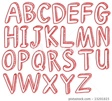 Red alphabets - Stock Illustration [13201815] - PIXTA