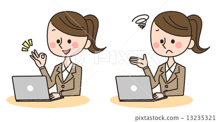 Female computer facial expression - Stock Illustration [13235321] - PIXTA