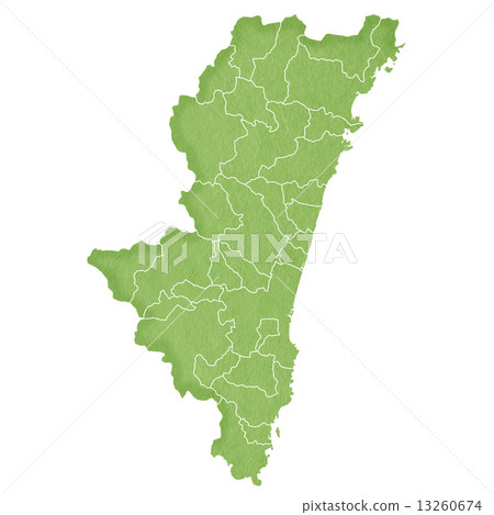 Miyazaki Prefecture Map - Stock Illustration [13260674] - PIXTA