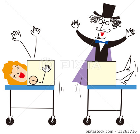 Human body cutting magic - Stock Illustration [13263710] - PIXTA