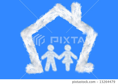 Composite image of cloud in shape of couple - Stock Illustration ...
