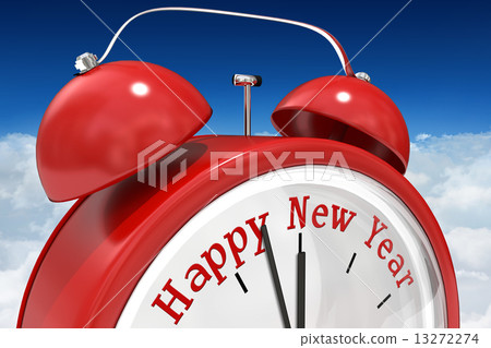 Composite image of happy new year in red alarm... - Stock Illustration ...