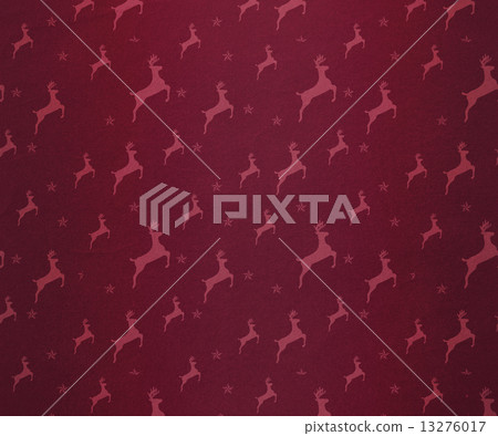 Red reindeer pattern wallpaper - Stock Illustration [13276017] - PIXTA
