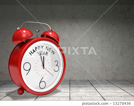 Composite image of happy new year in red alarm... - Stock Illustration ...