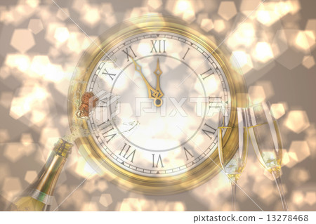Composite image of clock counting down to midnight - Stock Illustration ...