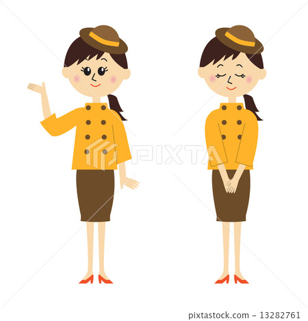 Pose set of receptionist - Stock Illustration [13282761] - PIXTA