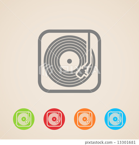 record player with vinyl record. vector icons - Stock Illustration ...