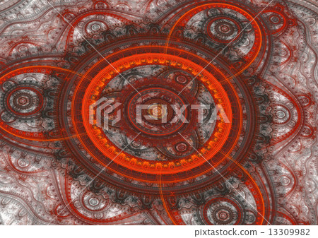 Abstract circle fractal background design - Stock Illustration ...