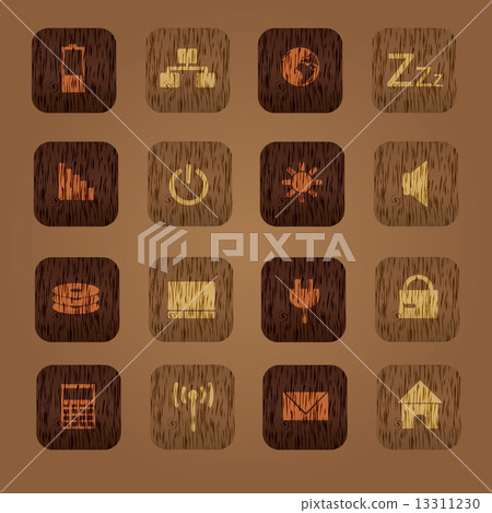 wood texture computer buttons eps10 - Stock Illustration [13311230] - PIXTA