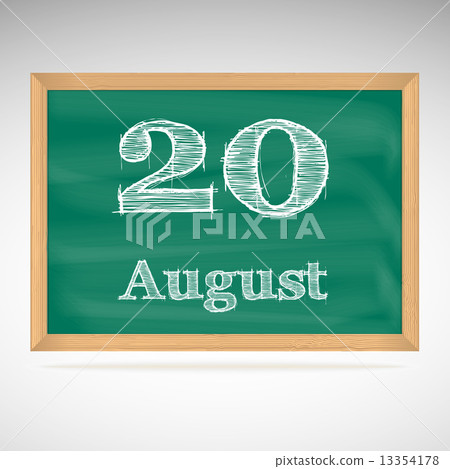 August 20, inscription in chalk on a blackboard - Stock Illustration ...