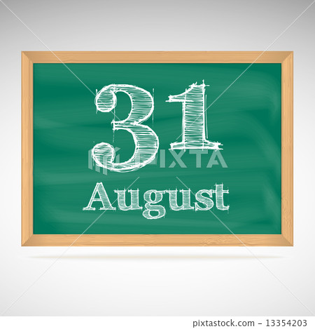 August 31, inscription in chalk on a blackboard - Stock Illustration ...