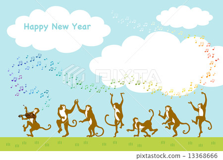 With monkey and dance ballot - Stock Illustration [13368666] - PIXTA