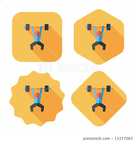 weightlifting flat icon with long shadow,eps10 - Stock Illustration ...