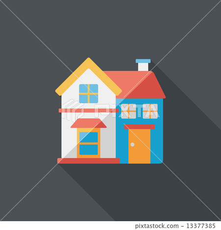 Building flat icon with long shadow,eps10 - Stock Illustration ...