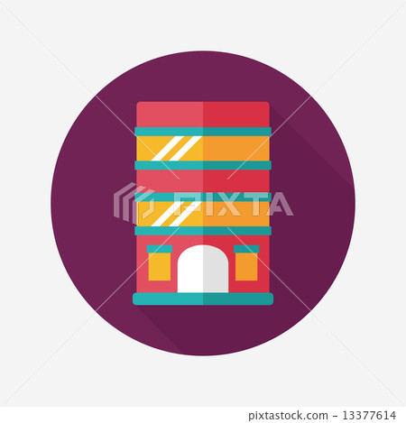 Building apartment flat icon with long... - Stock Illustration ...