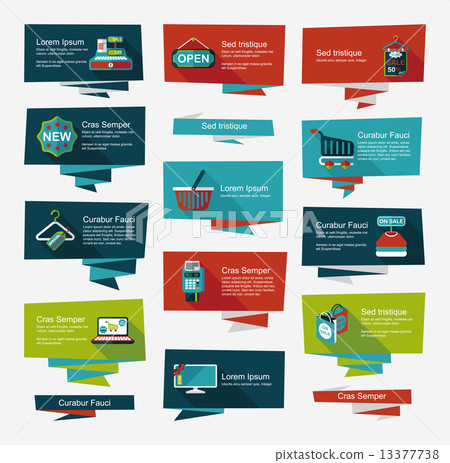 shopping banner flat design background set, eps10 - Stock Illustration ...