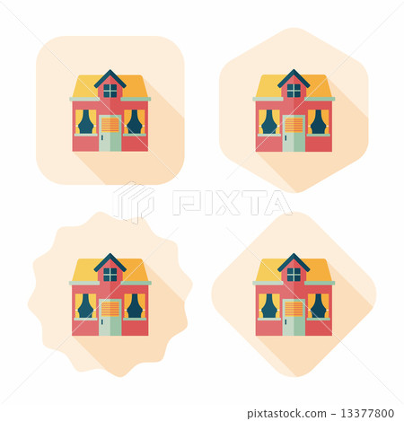 Building house flat icon with long shadow,eps10 - Stock Illustration ...