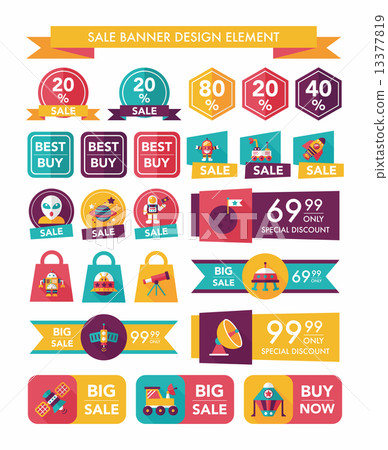 Space sale banner flat design background set,... - Stock Illustration ...