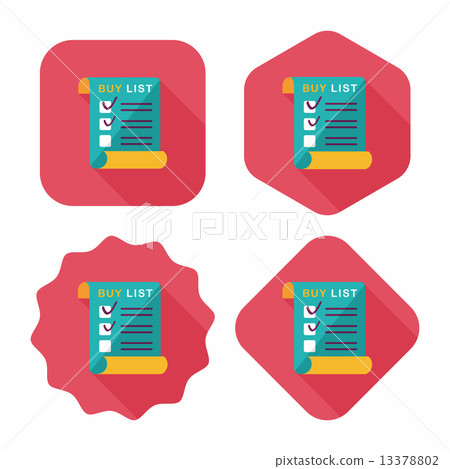 shopping list flat icon with long shadow,eps10 - Stock Illustration [13378802] - PIXTA
