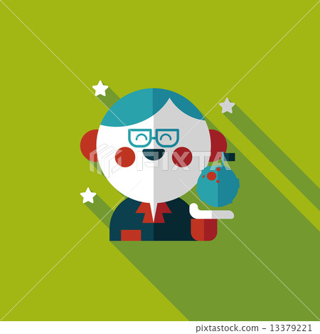Space scientists flat icon with long shadow,eps10-插圖素材 [13379221] - PIXTA圖庫