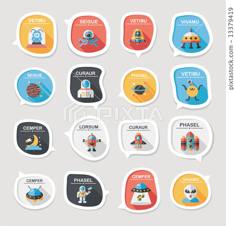 Space speech bubble flat design background set,... - Stock Illustration ...