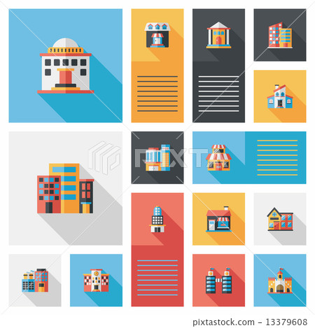 Building ui flat design background set, eps10 - Stock Illustration ...
