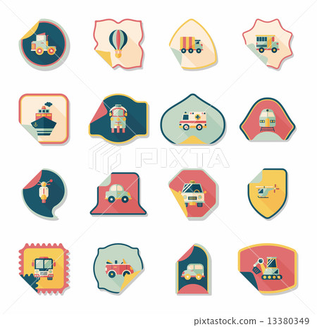 Transportation sticker flat design background... - Stock Illustration ...