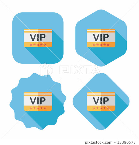 shopping vip card flat icon with long shadow,eps10 - Stock Illustration ...