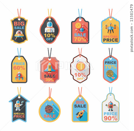 Space tag banner flat design background set, eps10 - Stock Illustration ...