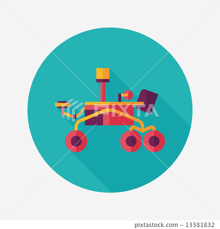 Space Rover flat icon with long shadow,eps10 - Stock Illustration ...