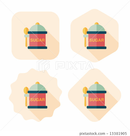 kitchenware sugar flat icon with long shadow,eps10 - Stock Illustration ...