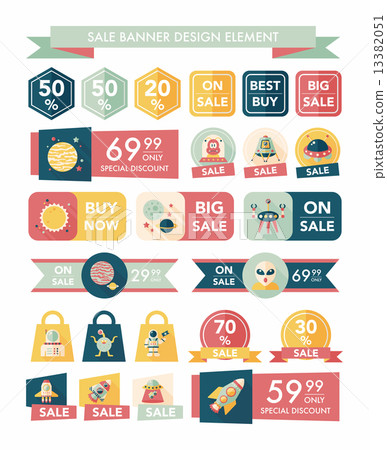 Space sale banner flat design background set,... - Stock Illustration ...
