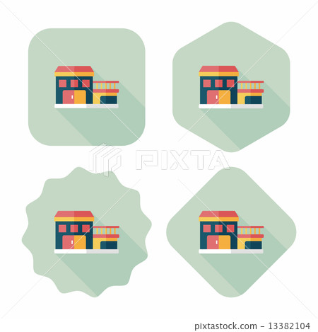 Building flat icon with long shadow,eps10 - Stock Illustration ...