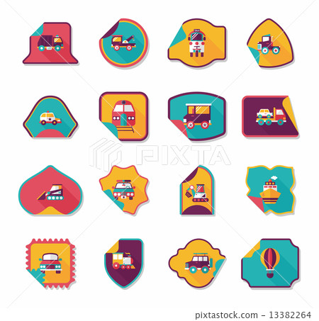 Transportation sticker flat design background... - Stock Illustration ...