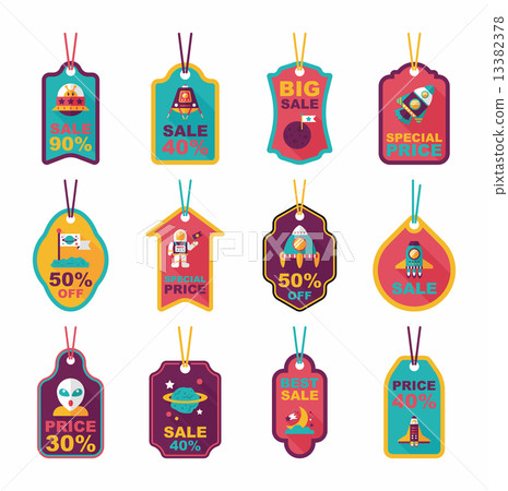 Space tag banner flat design background set, eps10 - Stock Illustration ...
