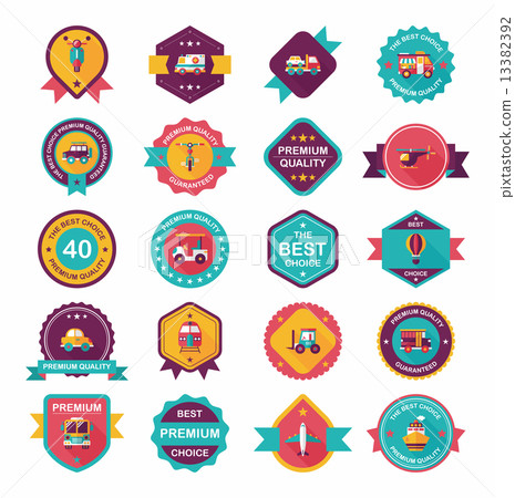 Transportation badge flat design background... - Stock Illustration ...