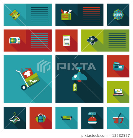 shopping ui flat design background set, eps10 - Stock Illustration ...