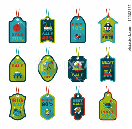 Space tag banner flat design background set, eps10 - Stock Illustration ...