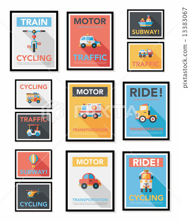 Transportation poster flat design background... - Stock Illustration ...