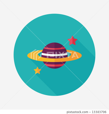 Space planet flat icon with long shadow,eps10 - Stock Illustration ...