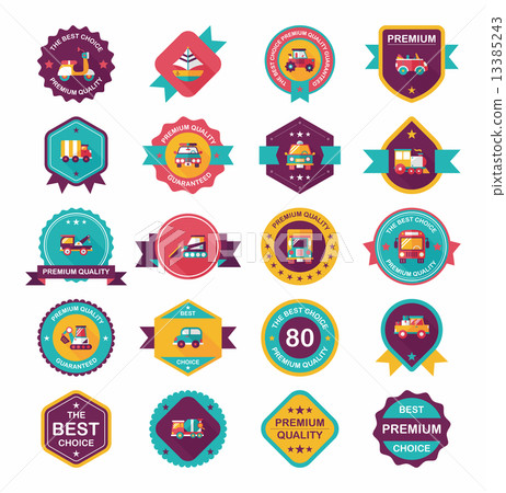 Transportation badge flat design background... - Stock Illustration ...