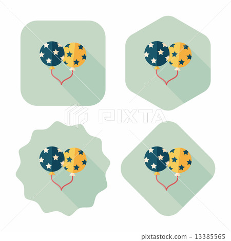 balloons flat icon with long shadow,eps10 - Stock Illustration ...