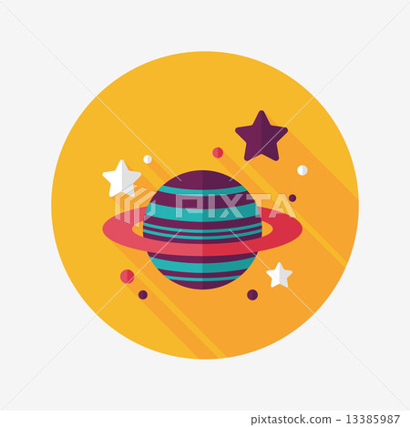 Space planet flat icon with long shadow,eps10 - Stock Illustration ...