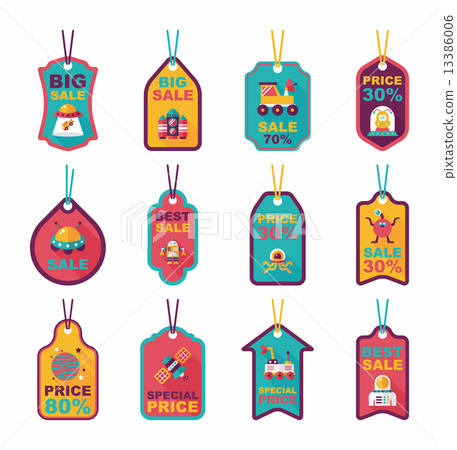 Space tag banner flat design background set, eps10 - Stock Illustration ...