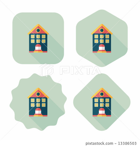Building flat icon with long shadow,eps10 - Stock Illustration ...