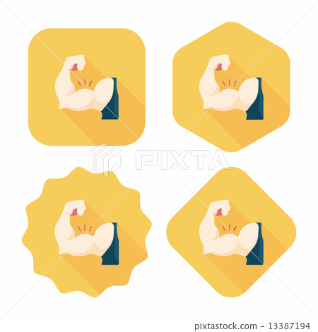 muscle man flat icon with long shadow,eps10 - Stock Illustration ...